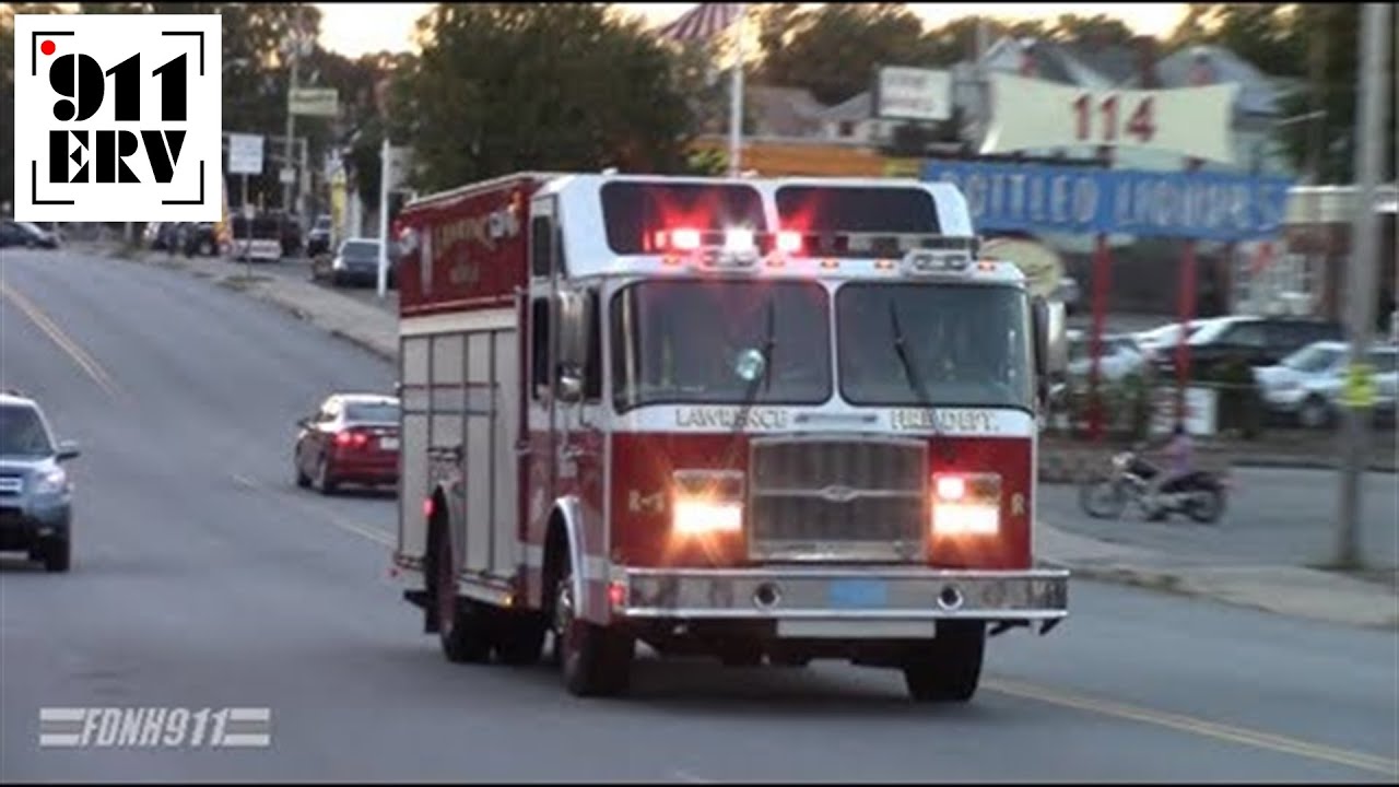 Lawrence Fire Department Rescue 1 Responding - YouTube