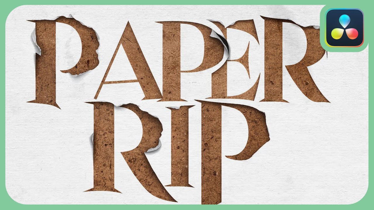 Master This Easy Paper Rip Transition | DaVinci Resolve | - YouTube