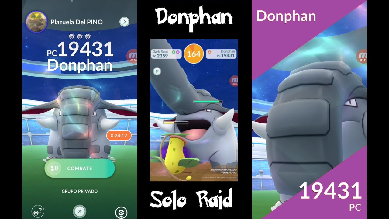 Throwback Challenge Johto Event Raids #2 - Donphan Solo Raid (Sunny ...