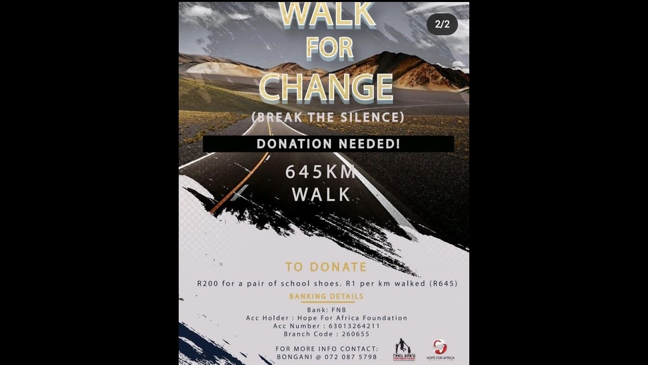 Walk for change...A transformational fundraiser 645 Walk from Springs ...