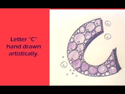 How to draw letter artistically /Letter art "C". Colouring and pen ...