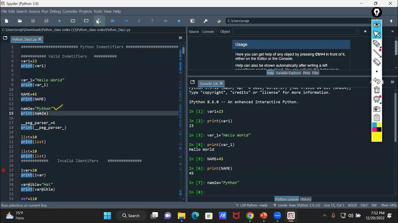Python coding for Identifiers - YouTube