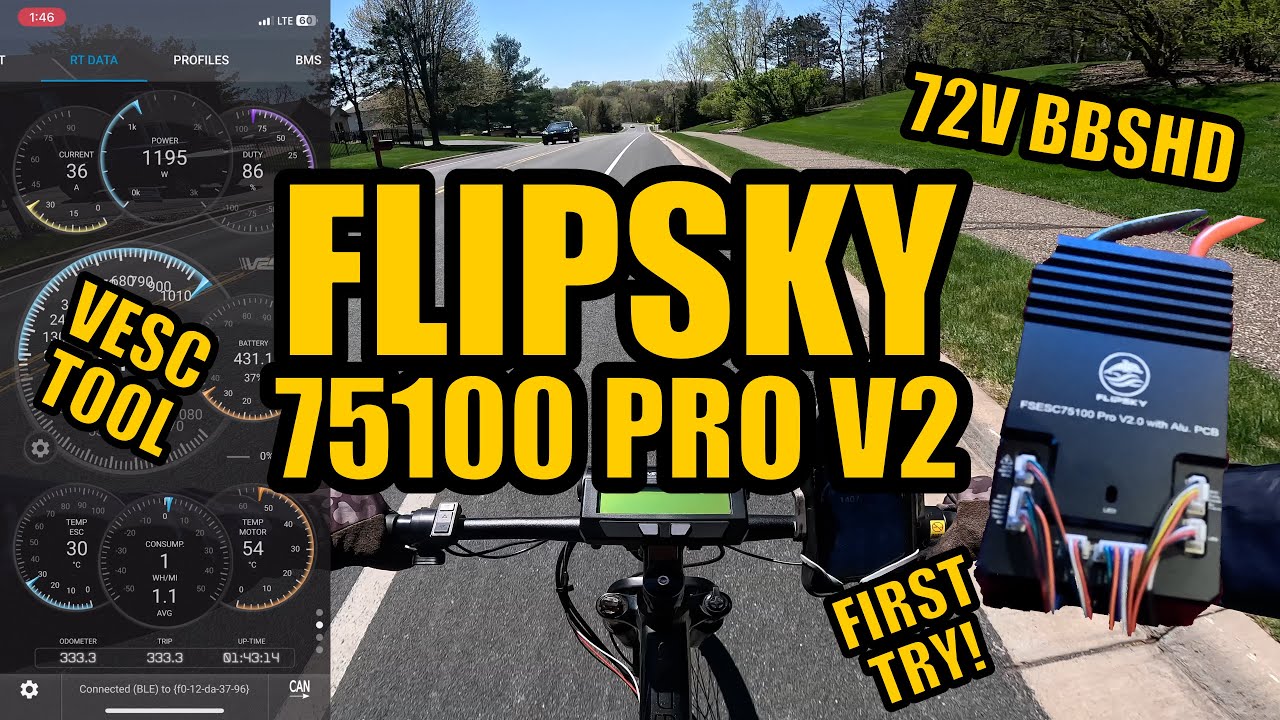 Testing BBSHD Flipsky 75100 Pro V2. First Ride! LETS GO BOYS - YouTube