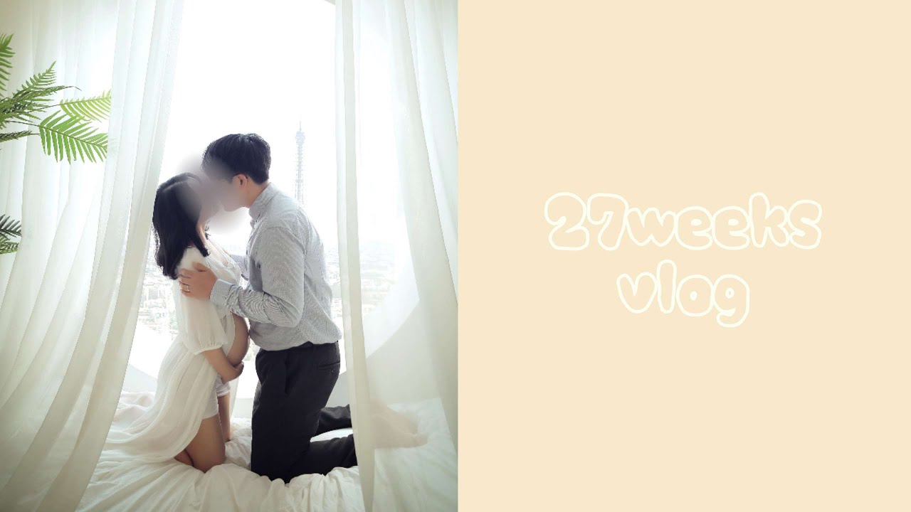 임신 브이로그ㅣ임신27주차 임산부 가족의 일상vlogㅣ만삭사진 촬영할 때 준비한 소품들📷ㅣ입체초음파로 우리 아가 얼굴이
