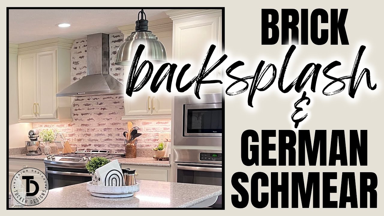 DIY Brick Backsplash & German Schmear Made Easy | Thin Brick Veneer ...