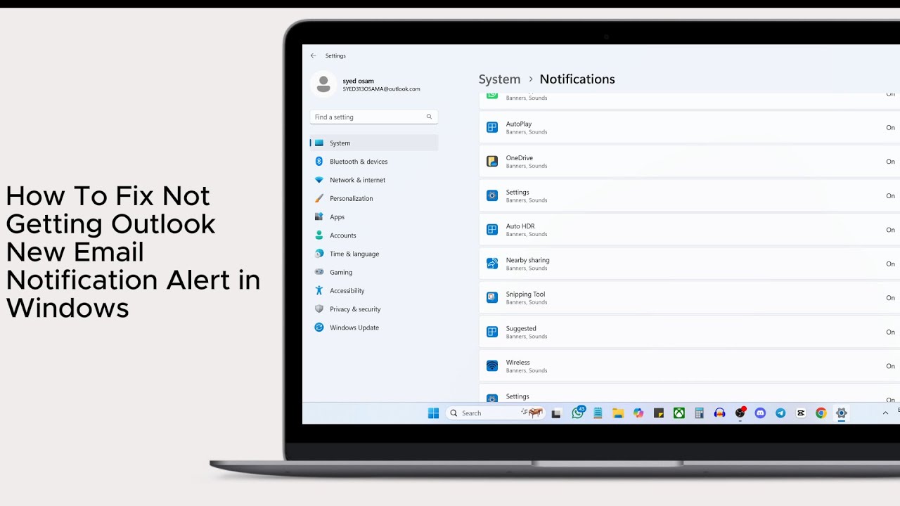 How To Fix Not Getting Outlook New Email Notification Alert in Windows ...