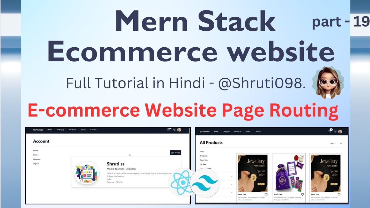 Page Routing in Mern Stack Ecommerce Website || @Shruti098. - YouTube