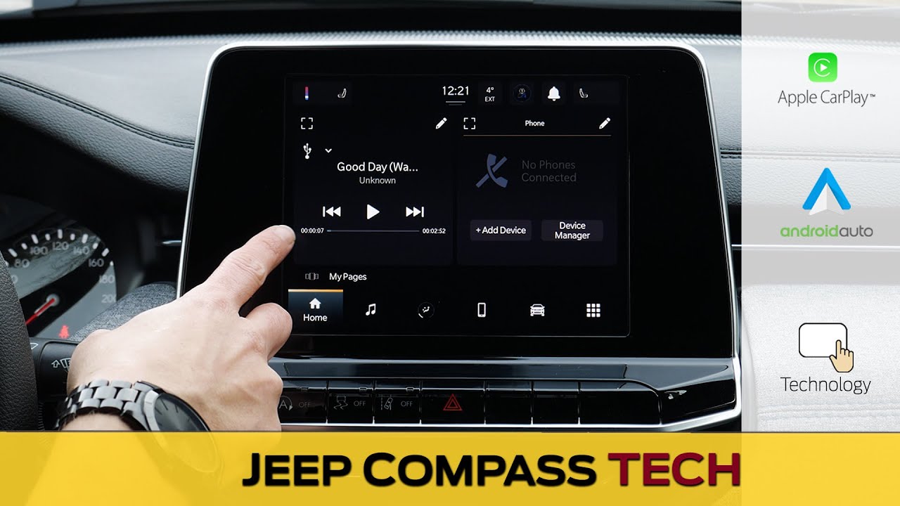 Media Screen in the Jeep Compass (2022-2025) Apple CarPlay, Android ...