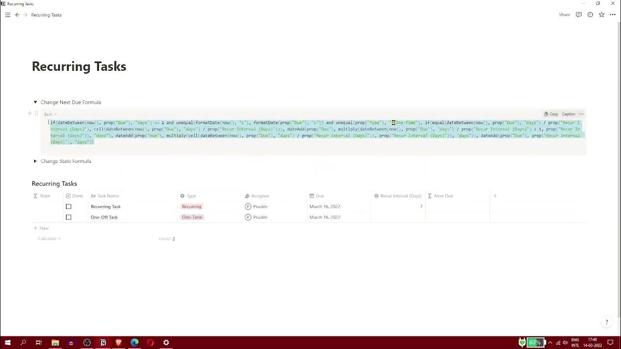 21. Handling Recurring Tasks in Notion - YouTube
