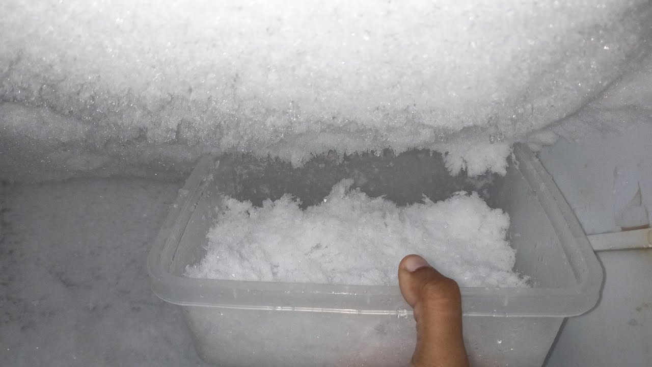 Huge flaky freezer frost scraping satisfying ice asmr - YouTube