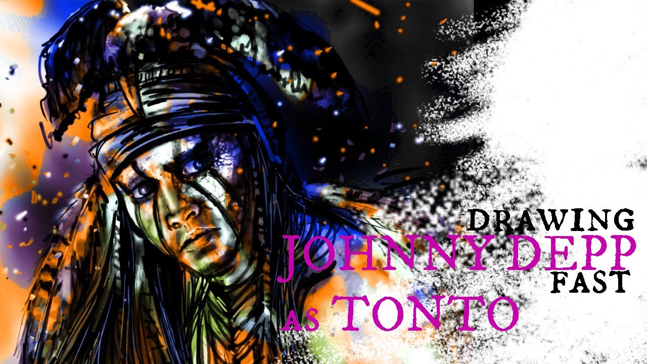 Drawing JOHNNY DEPP as Tonto - YouTube