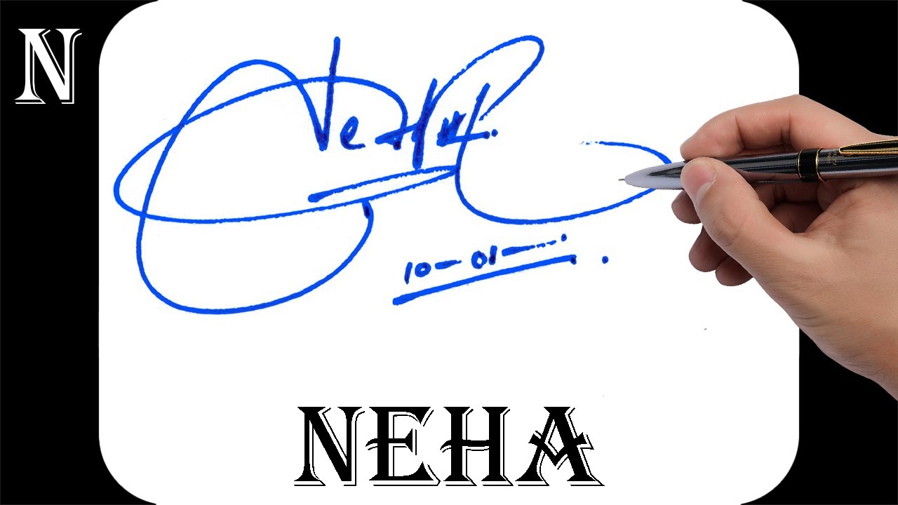 Neha name signature design - N signature style - How to signature your ...