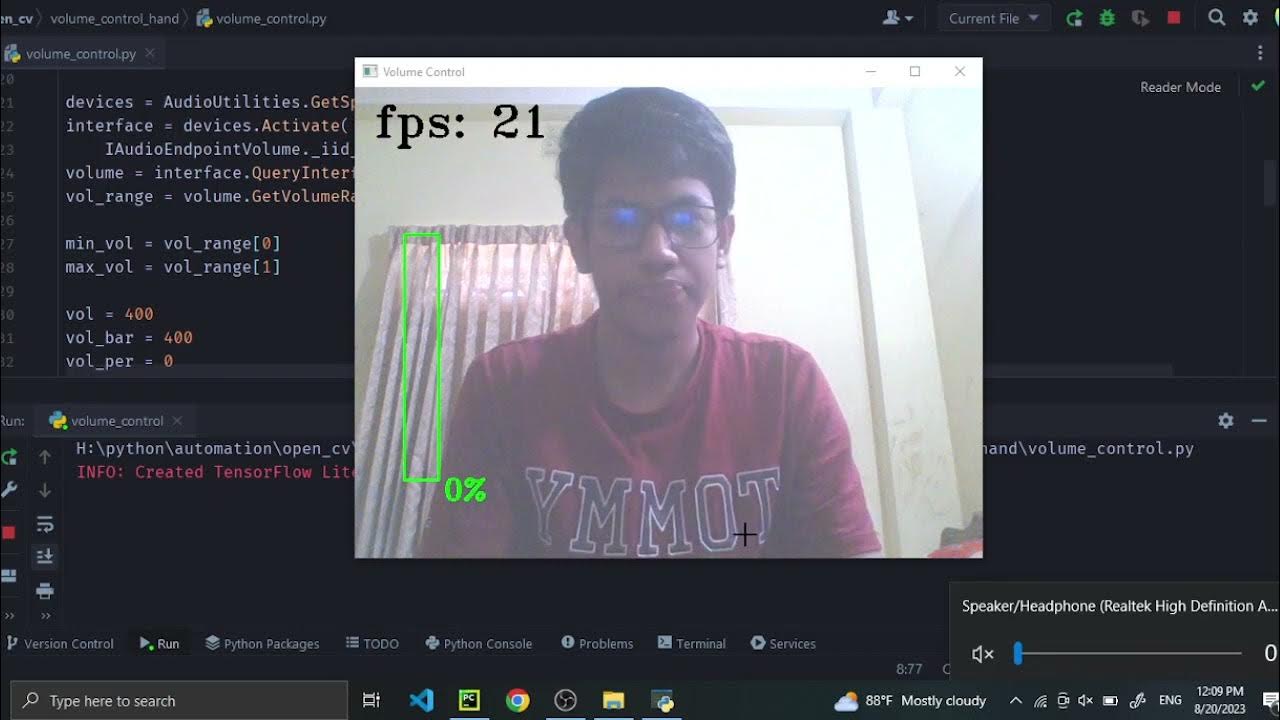 Volume Control Using Hand Gesture Python Opencv Mediapipe