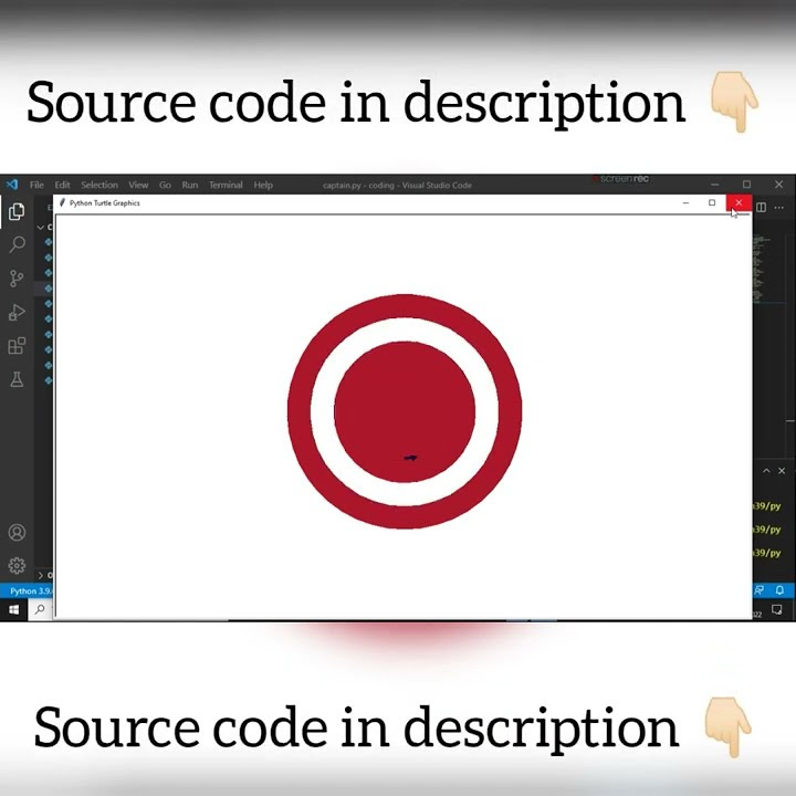 Captain America shield in python 🔥🔥|| #python #turtle #coding #shorts - YouTube