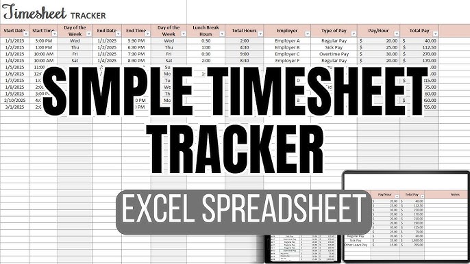 Simple Time Sheet In Excel Youtube