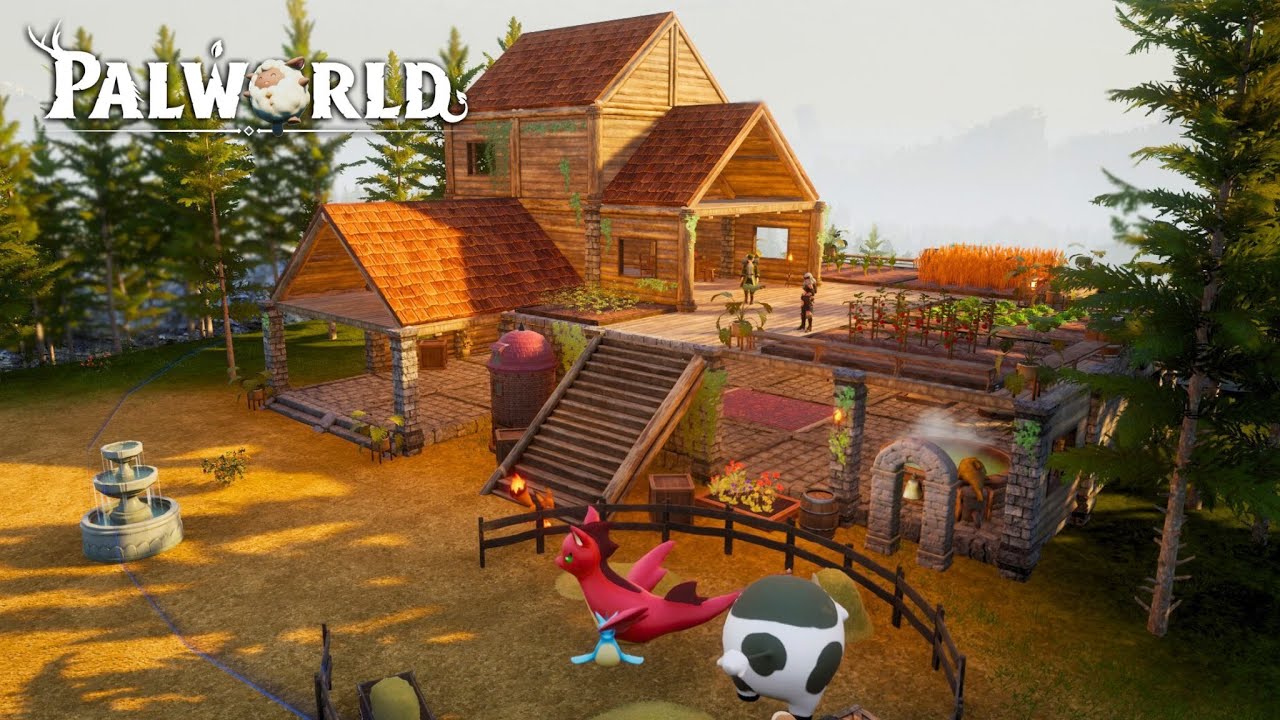 Palworld: Easy and Aesthetic Farmhouse Design - YouTube