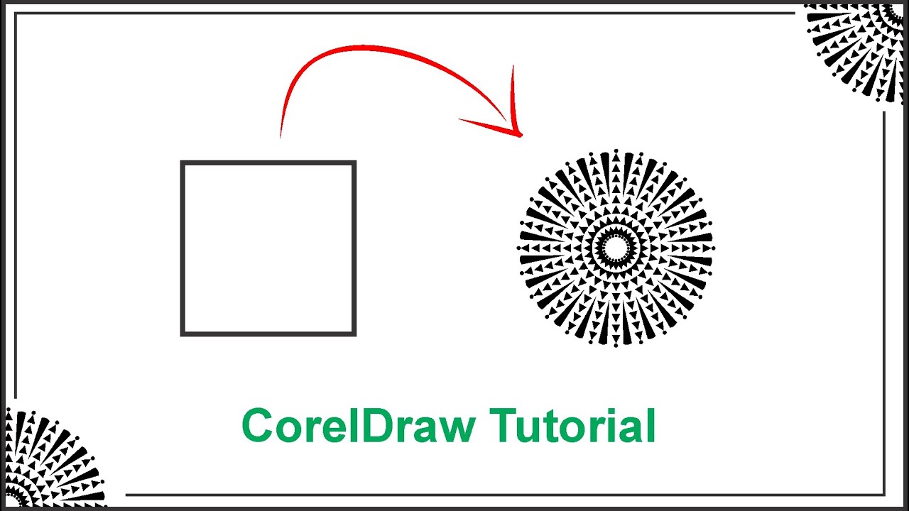 coreldraw tutorial simple mandal || floral circle || border design ...