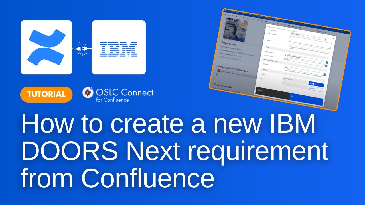 How to create a new IBM DOORS Next requirement from Confluence - YouTube