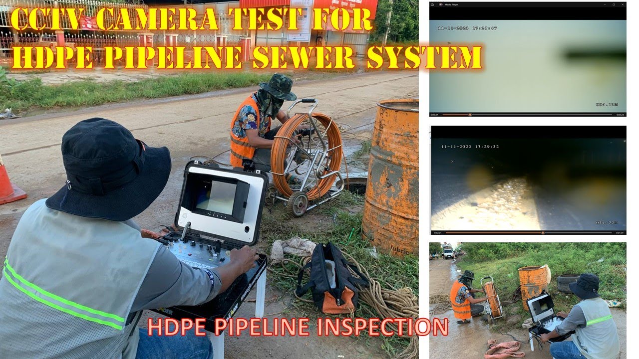 CCTV Camera test for HDPE Sewer system pipeline - YouTube