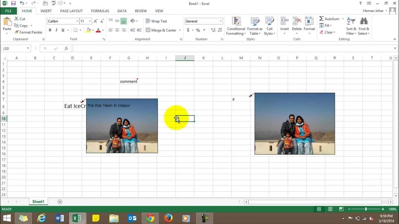 Insert Picture in Comment In Excel - YouTube