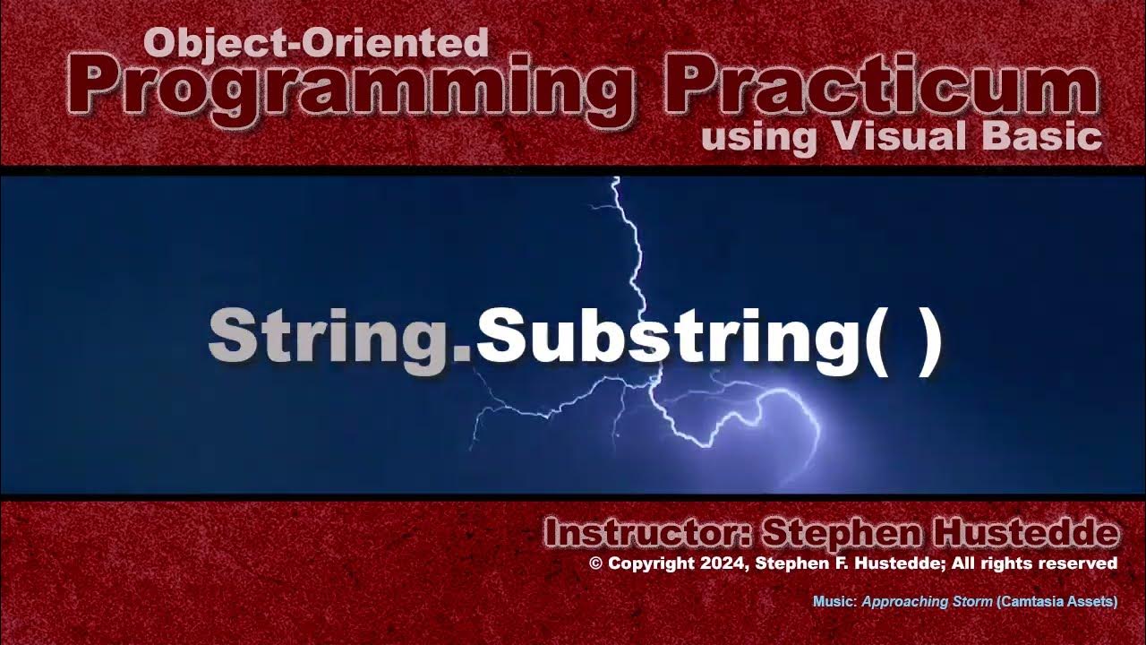 OOP Programming (VB) - 05C String.SubString( ) - YouTube