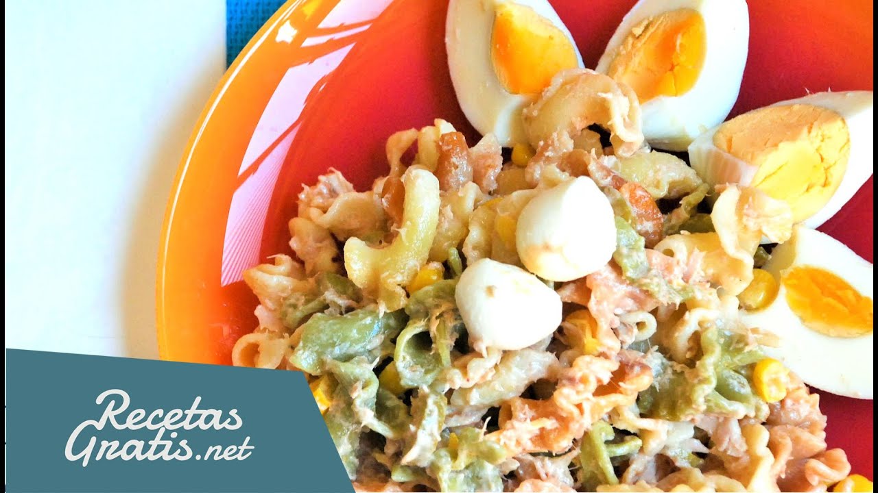 Ensalada de pasta fria con atún - YouTube