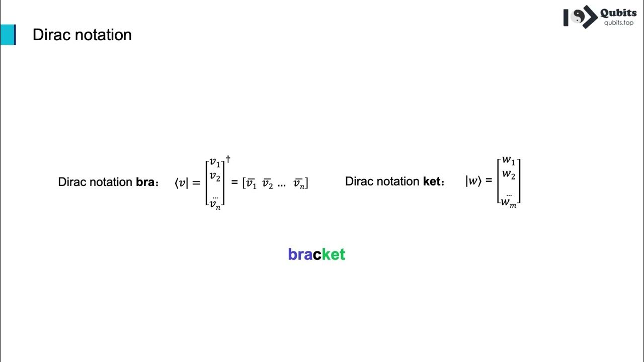 Section 3 Quantum Bits (Qubits) - Lecture 1 Dirac notation - YouTube