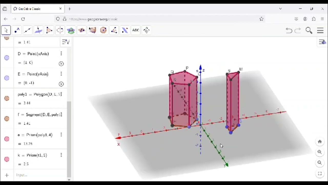 Cara Membuat Bangun Ruang Prisma Menggunakan Aplikasi Geogebra - YouTube