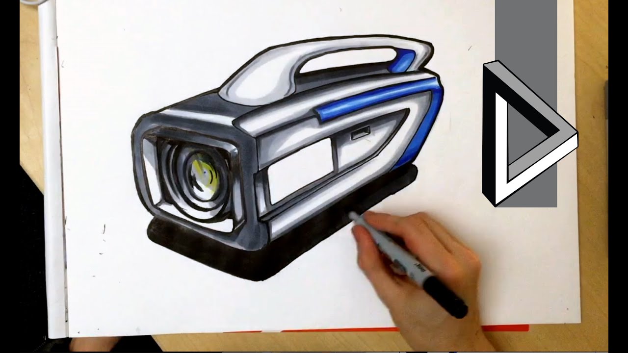 Product Design Drawing Time-lapse Video Camera Concept - YouTube