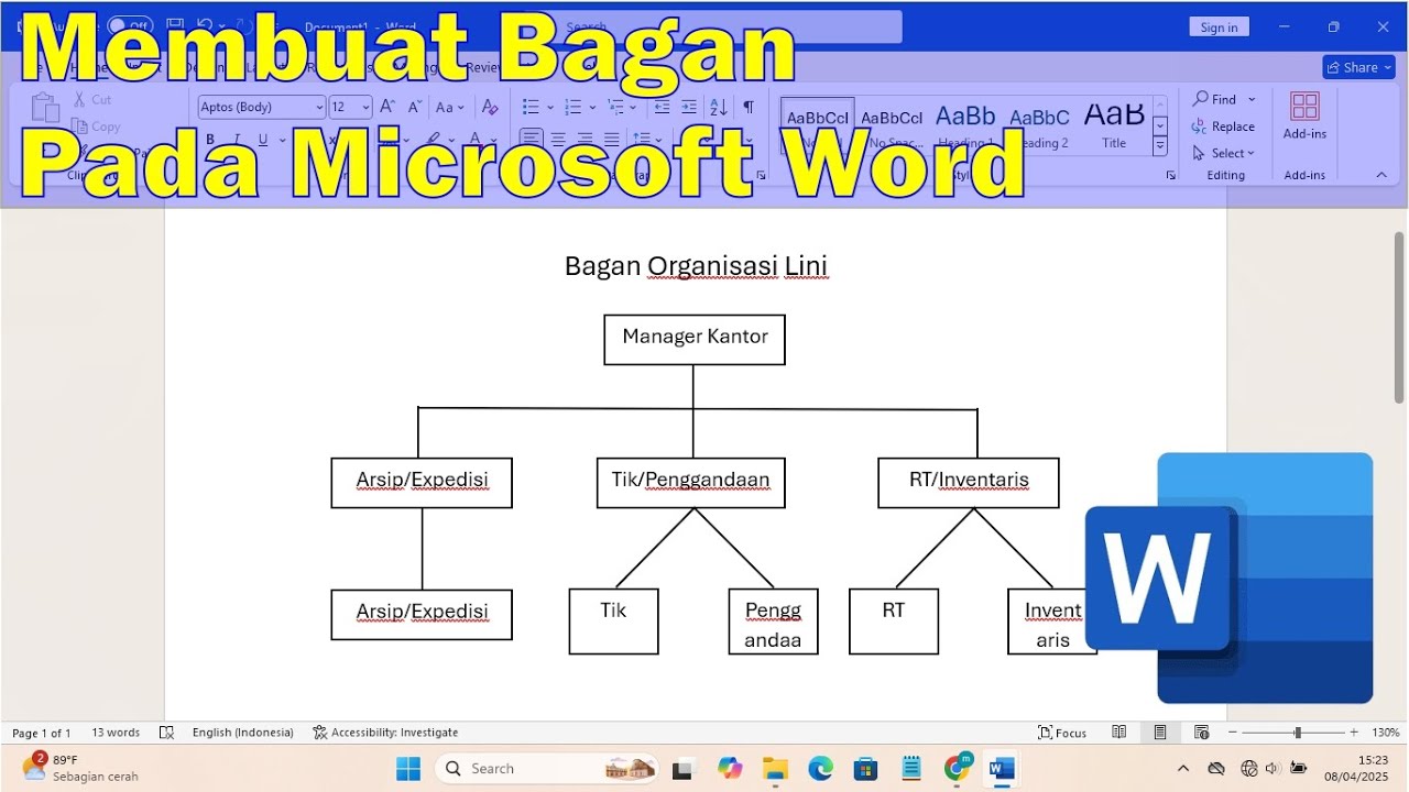 Buat Bagan di Microsoft Word - YouTube