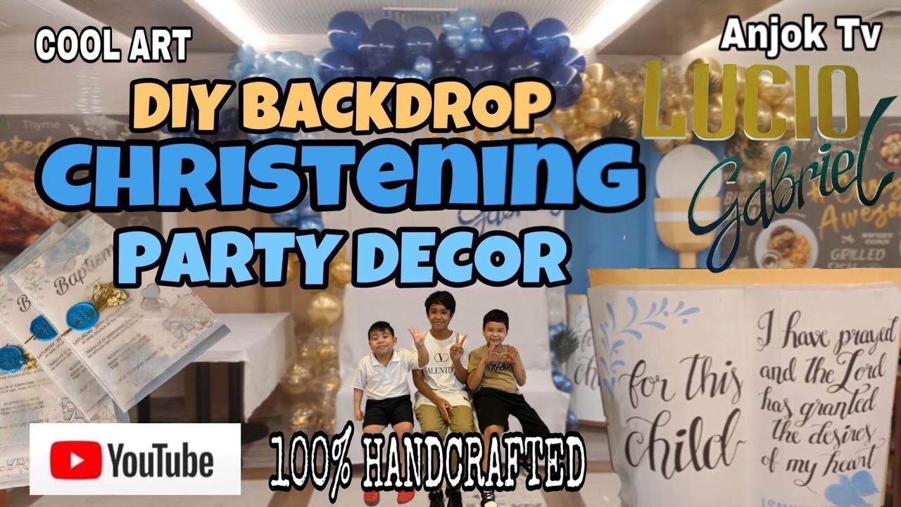 DIY Easy Christening Backdrop Ideas and Party Decorations - YouTube