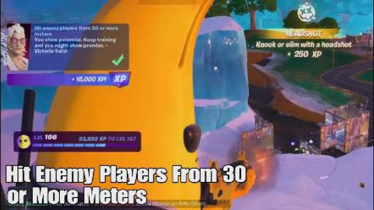 Hit Enemy Players From 30 or More Meters - Fortnitemares Quest - YouTube