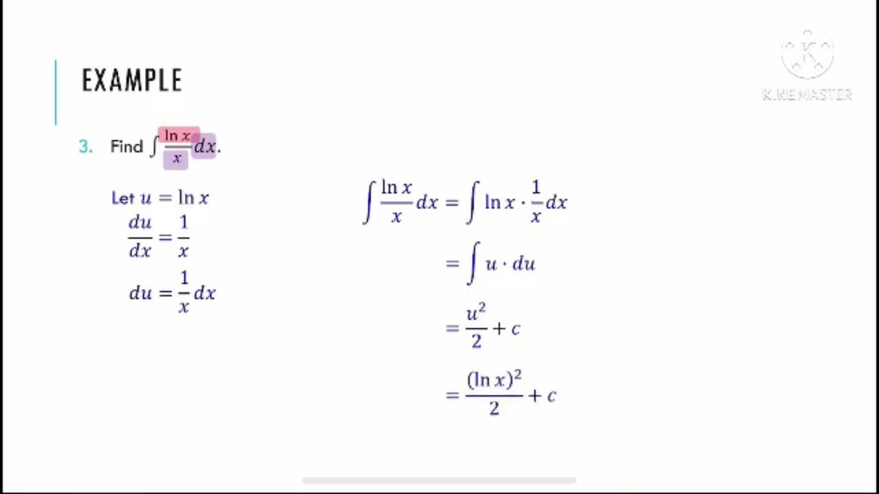 2.1 Integration using Substitution Part (5/5) - YouTube