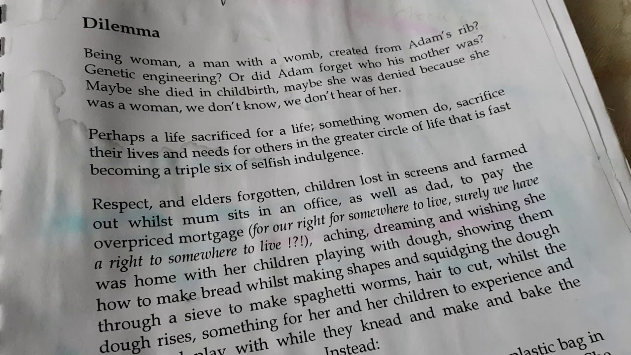 Lent Poem 16. Dilemma. Working Mums. Plastic Pollution. - YouTube