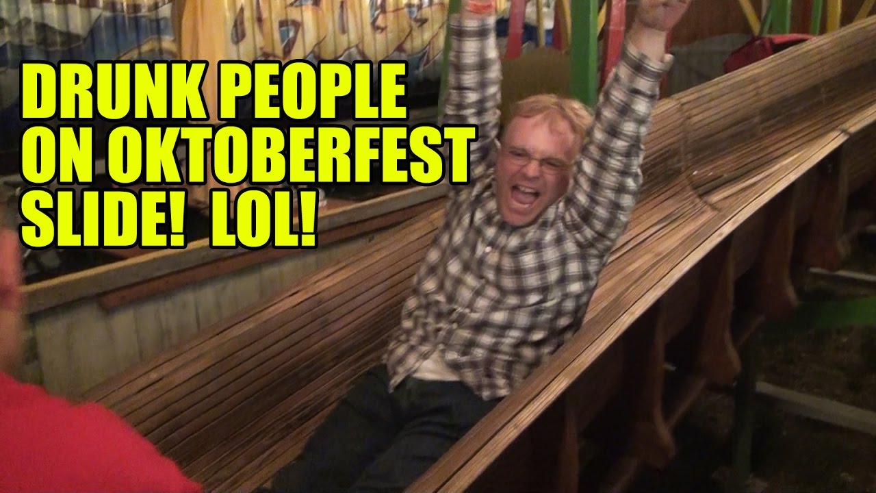 Drunk People Falling on Oktoberfest Slide! LOL! Epic! Munich Germany ...