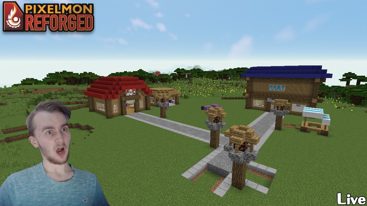 BUILDING MY OWN POKEMON TOWN IN MINECRAFT!! - YouTube