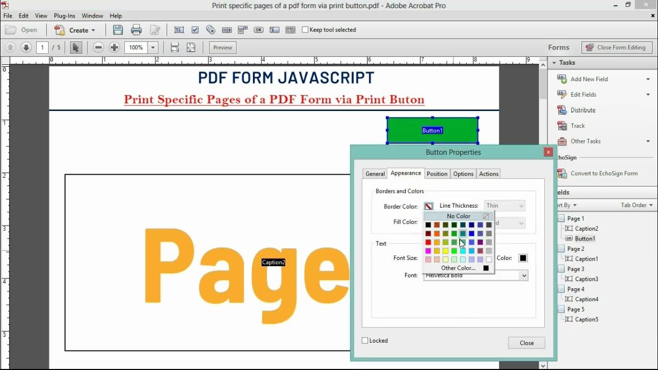 Pdf Form Script To Print Specific Pages Via Print Button Youtube