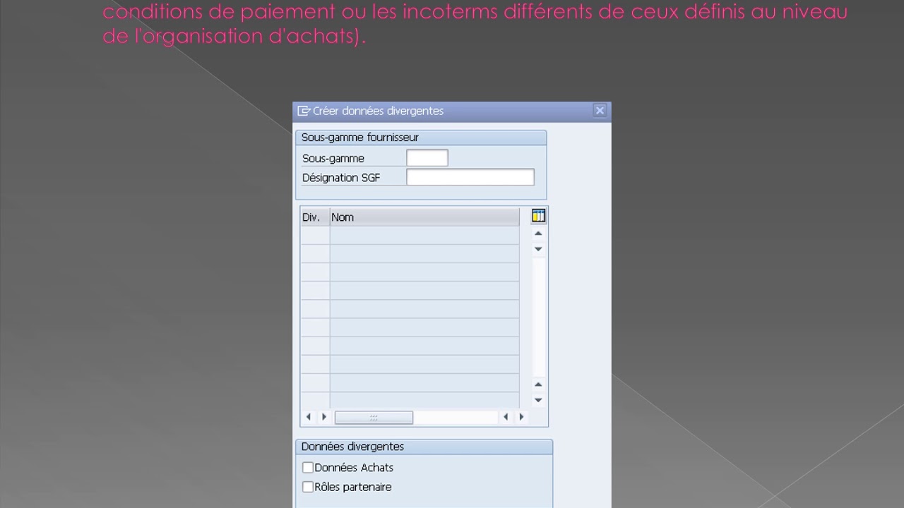GU SAP R3 Sous gamme fournisseur dans le système Achats - YouTube