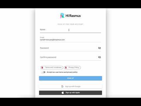 1. Getting Started on Hi Rasmus (Sign Up Process) - YouTube