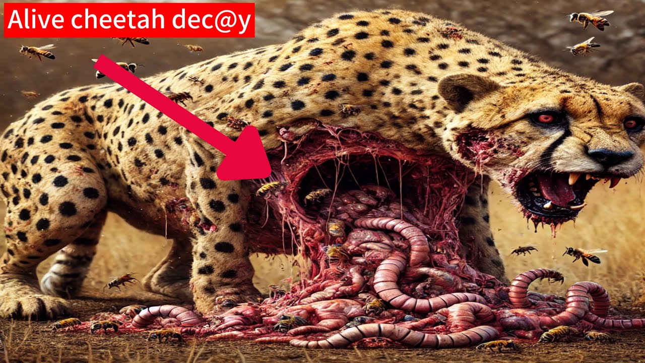 Alive Cheetah dec@y for eating this, despite wildlife rescue team ...