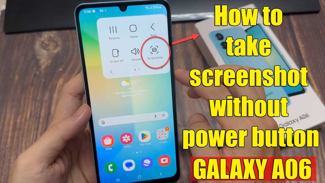 Samsung Galaxy A06: How to take screenshot without power button ...