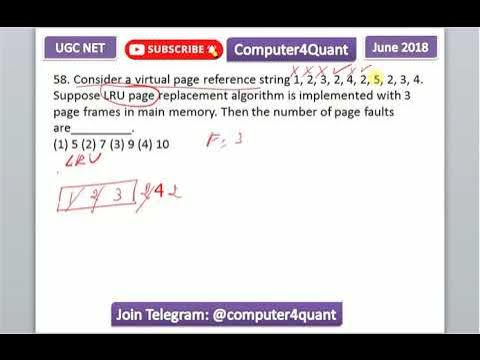 LRU page replacement algorithm | Operating system | computer science ugc net question June 2018 ...