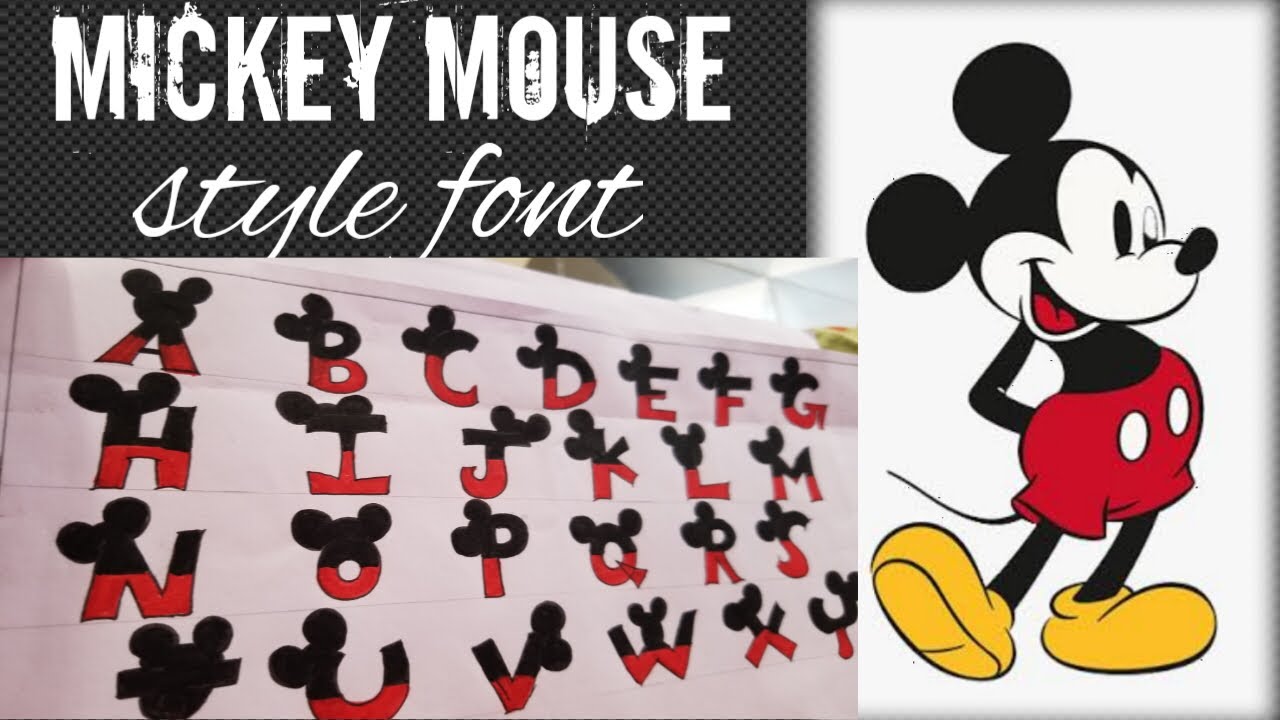 Mickey Mouse style font ♥️/English handwriting tutorial 🖊/Calligraphy 📝 ...