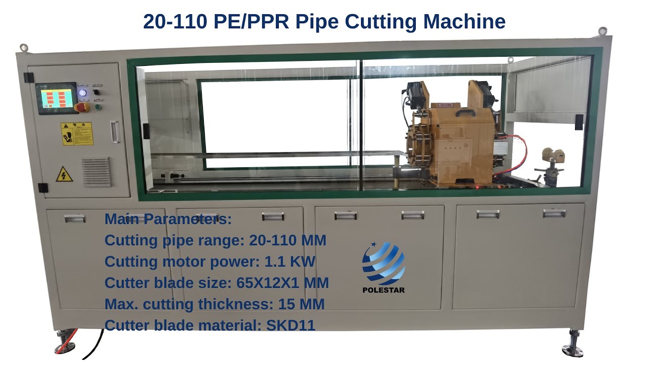 20 110 PE PPR pipe cutting machine - YouTube