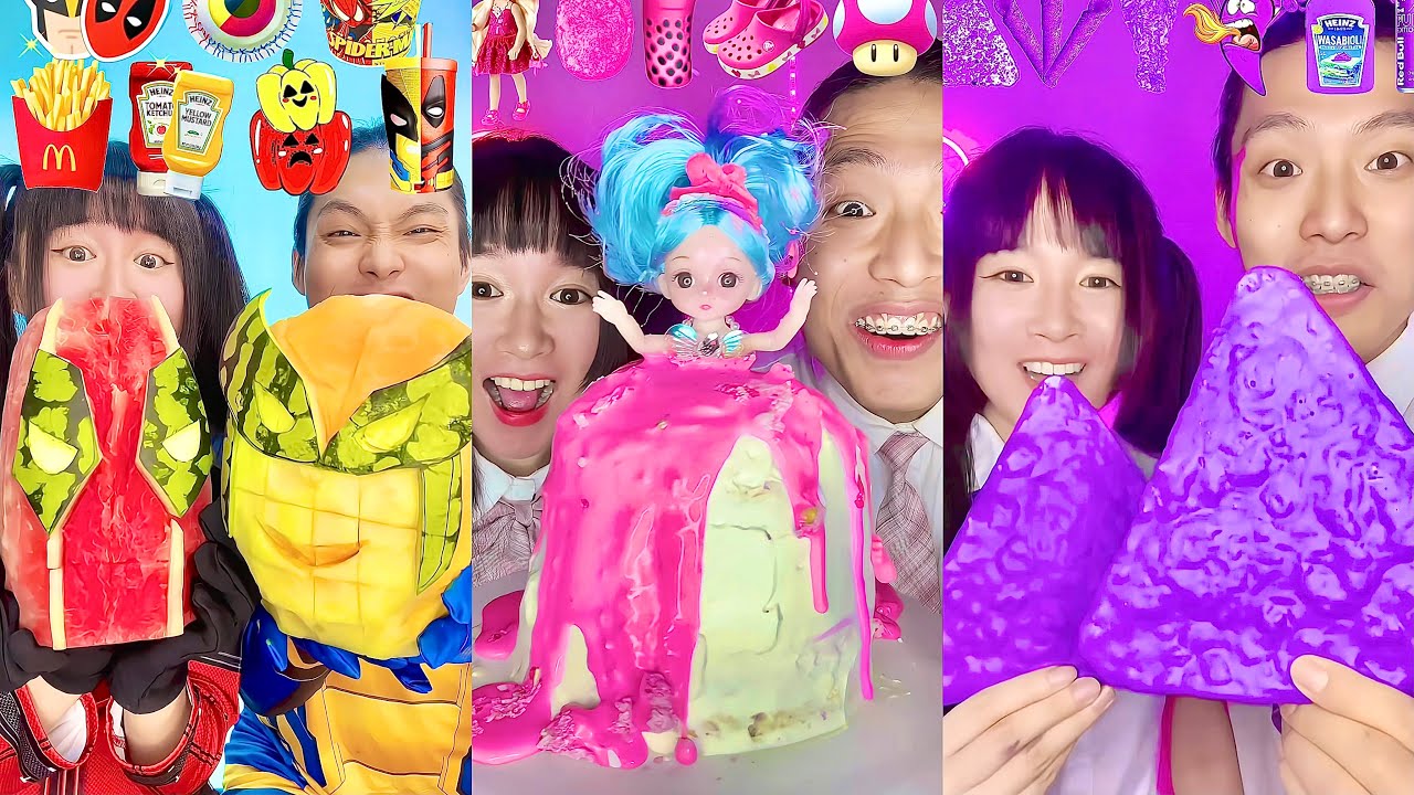 Extreme Eating Only One Color Spicy Sour Food Challenge Compilation! 🥵 ...