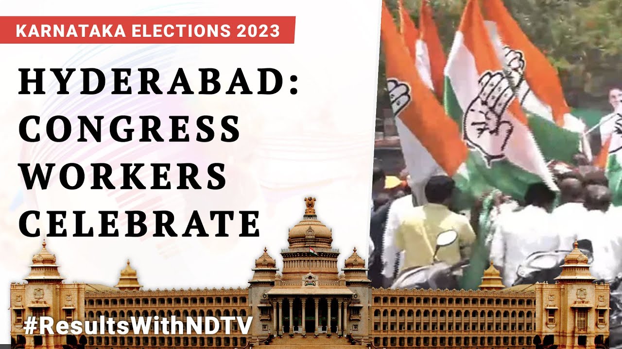 Congress Workers In Hyderabad Celebrate The Party's Win In Karnataka ...