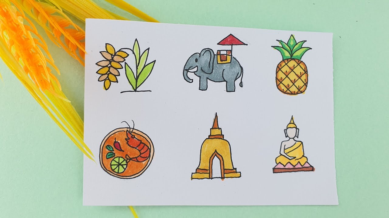 Drawing Thailand Icons - YouTube