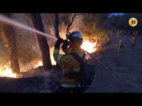 .@CalFire crews start a major firing operation west of Cachagua on the ...