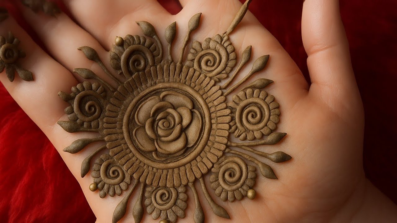 "ഓണം Special മെഹന്തി Design |Simple Mandala Design for front hand ...