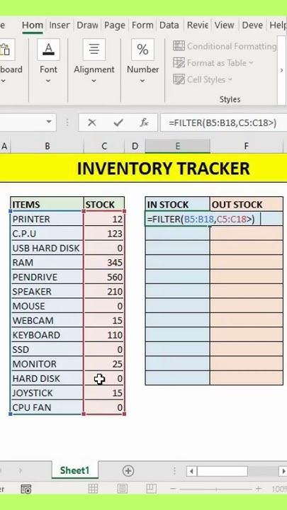 Inventory Tracker in Excel. #exceltech #excel #exceldataanalytics #datascience #exceltricks ...